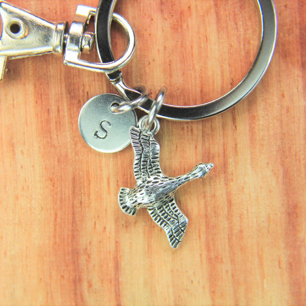 Silver Goose Charm Keychain Flying Bird Charm Keychain Duck - Etsy UK