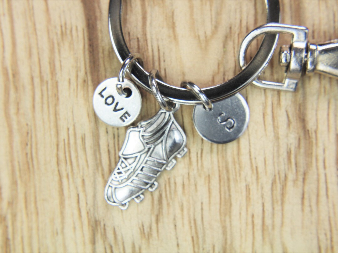Soccer Keyrings Silver Soccer Shoe Charm Keychain Soccer Club Jewelry ...
