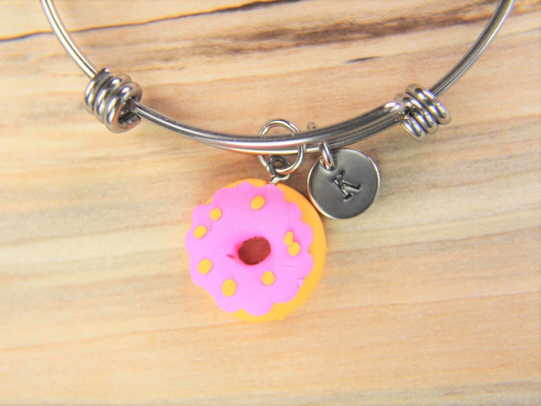 Donut Bracelet Donut Bangle Food Charm Donut Gift Food Gift Donut Charm ...