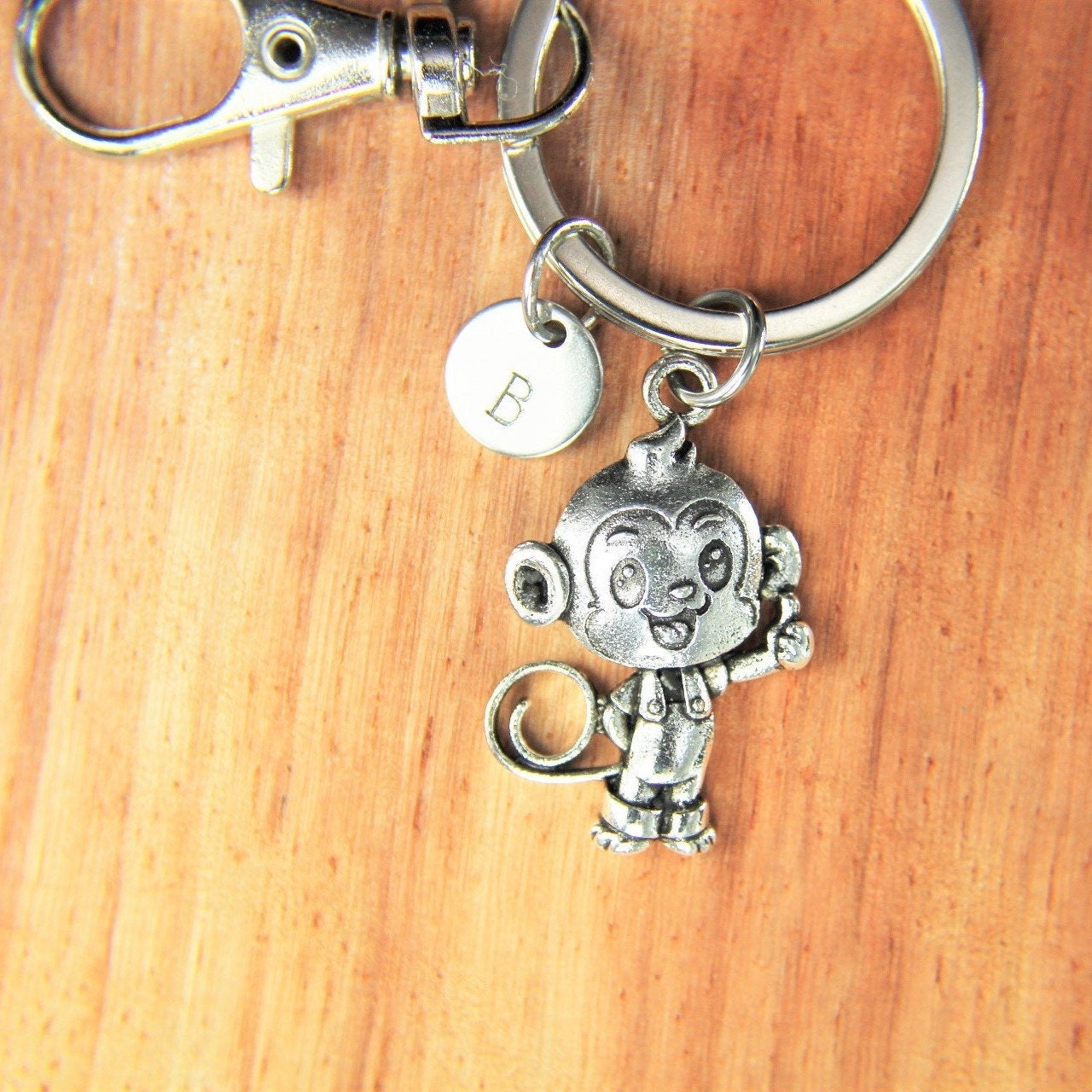 Monkey Keyring Silver Monkey Charm Keyring Mild Monkey Gift - Etsy UK