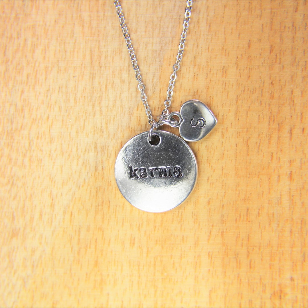 Karma Necklace Silver Karma Charm Necklace Karma Gift Spiritual Gift ...