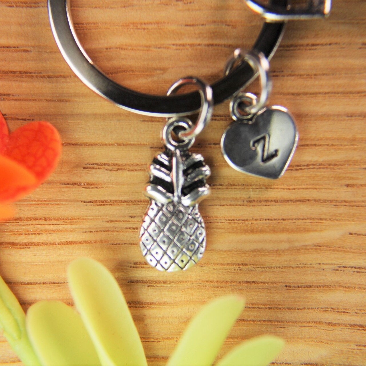 Silver Pineapple Charm Keychains Pineapple Keychain Fruit | Etsy