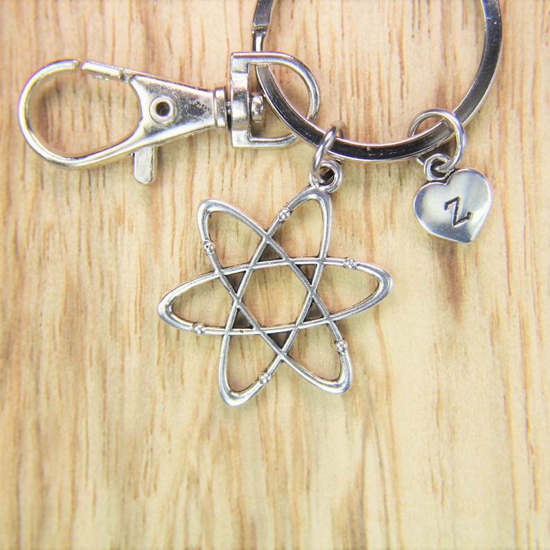 Silver Atom Charm Keyring Science Teacher Gift Atomic Symbol - Etsy