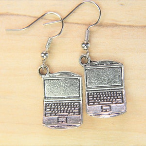 Laptop Earring Silver Computer Charm Earring Laptop Charm Calculator ...