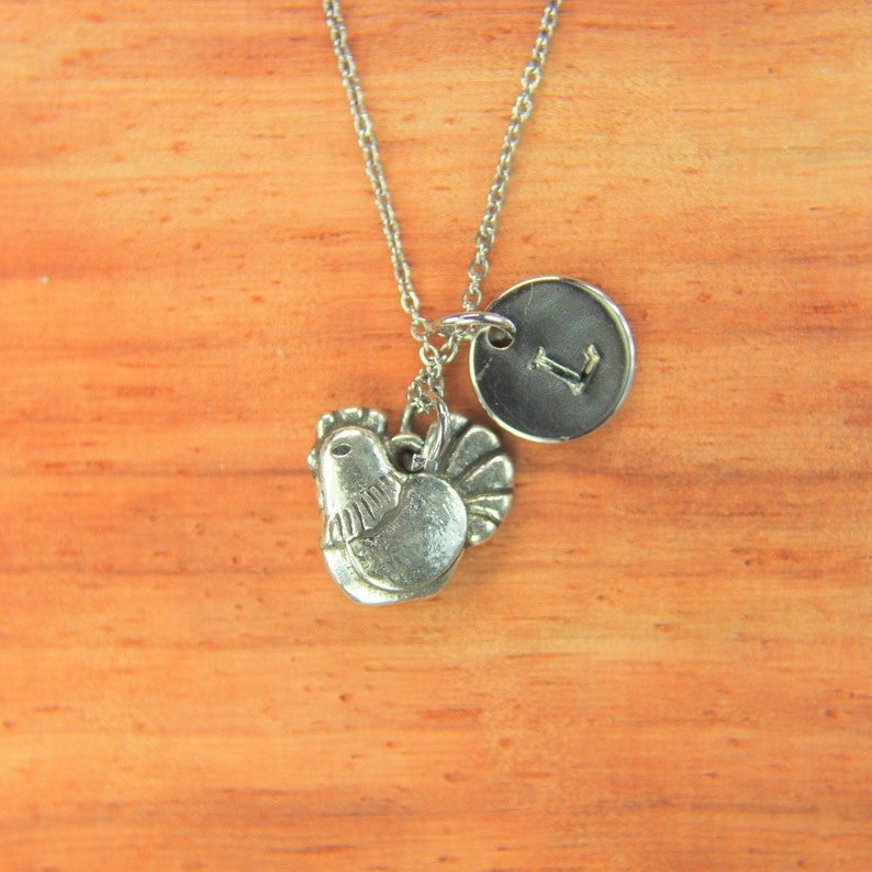 Silver Chicken Charm Necklace Hen Charm Chicken Jewelry Pet Gift Animal ...