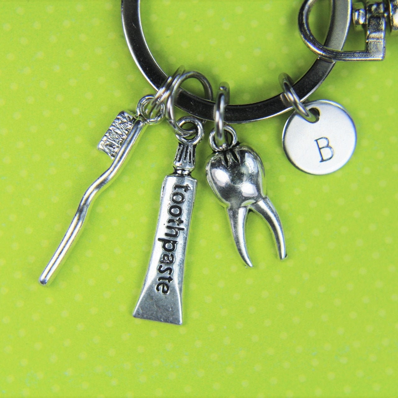 Silver Toothpaste and Toothbrush Tooth Charm Dental Gift | Etsy