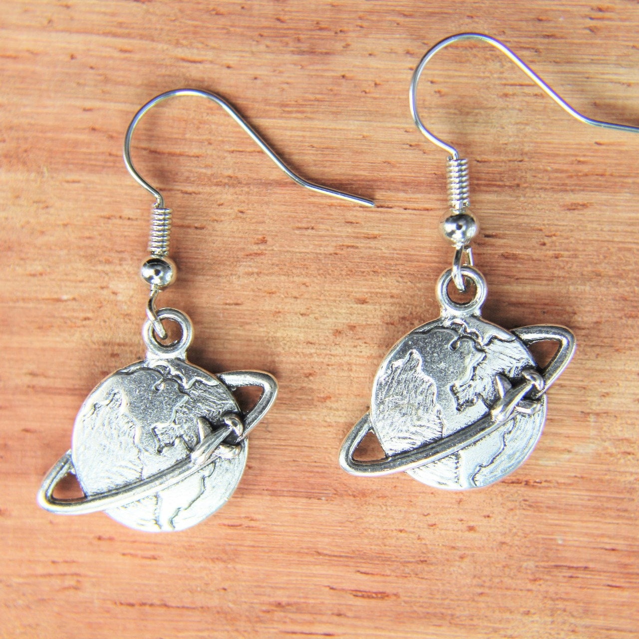 Earth Earrings Around the World Traveler Gift World Map Charm World ...