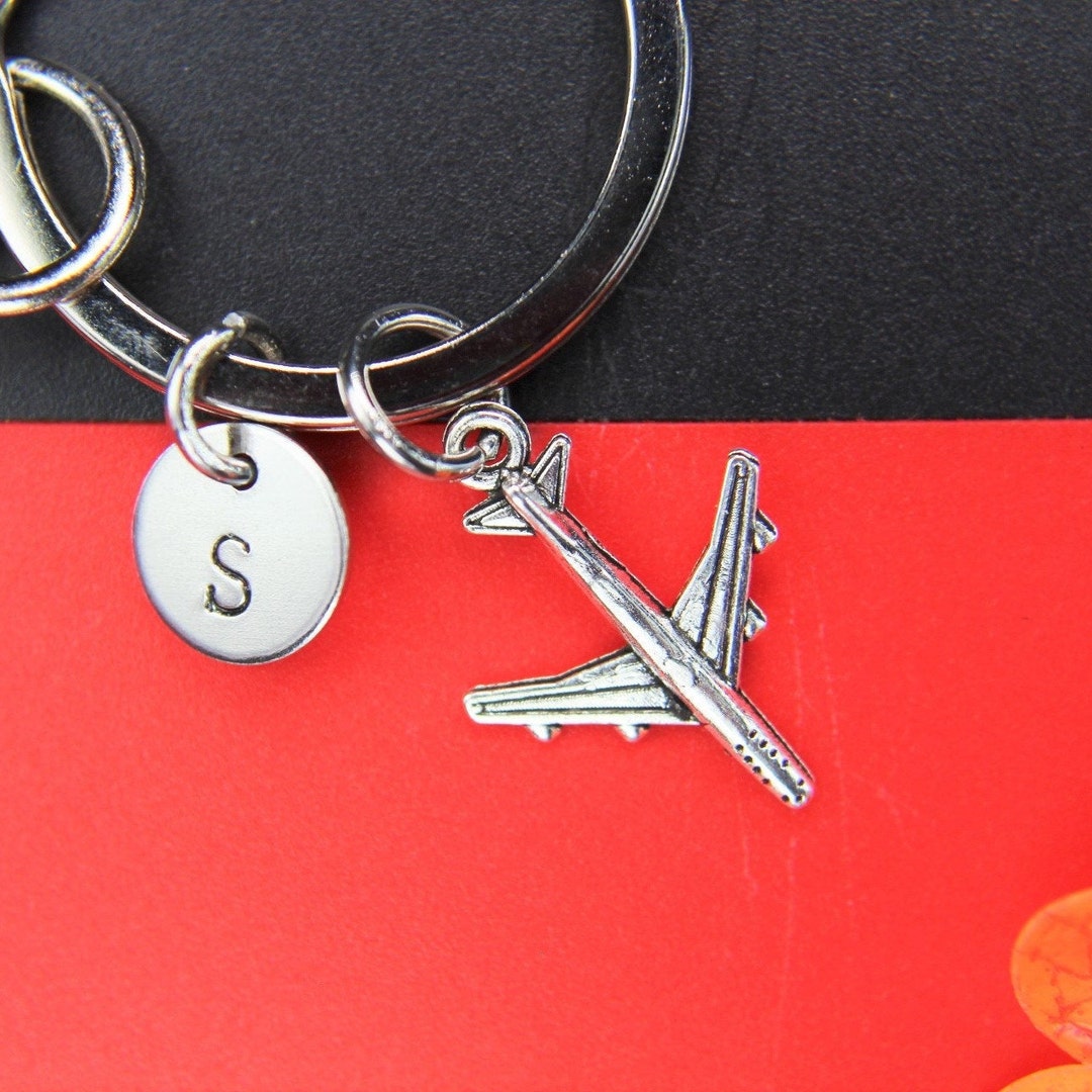 Airplane Keyring Airplane Charm Keyring Traveler Gift Travel Pendant ...
