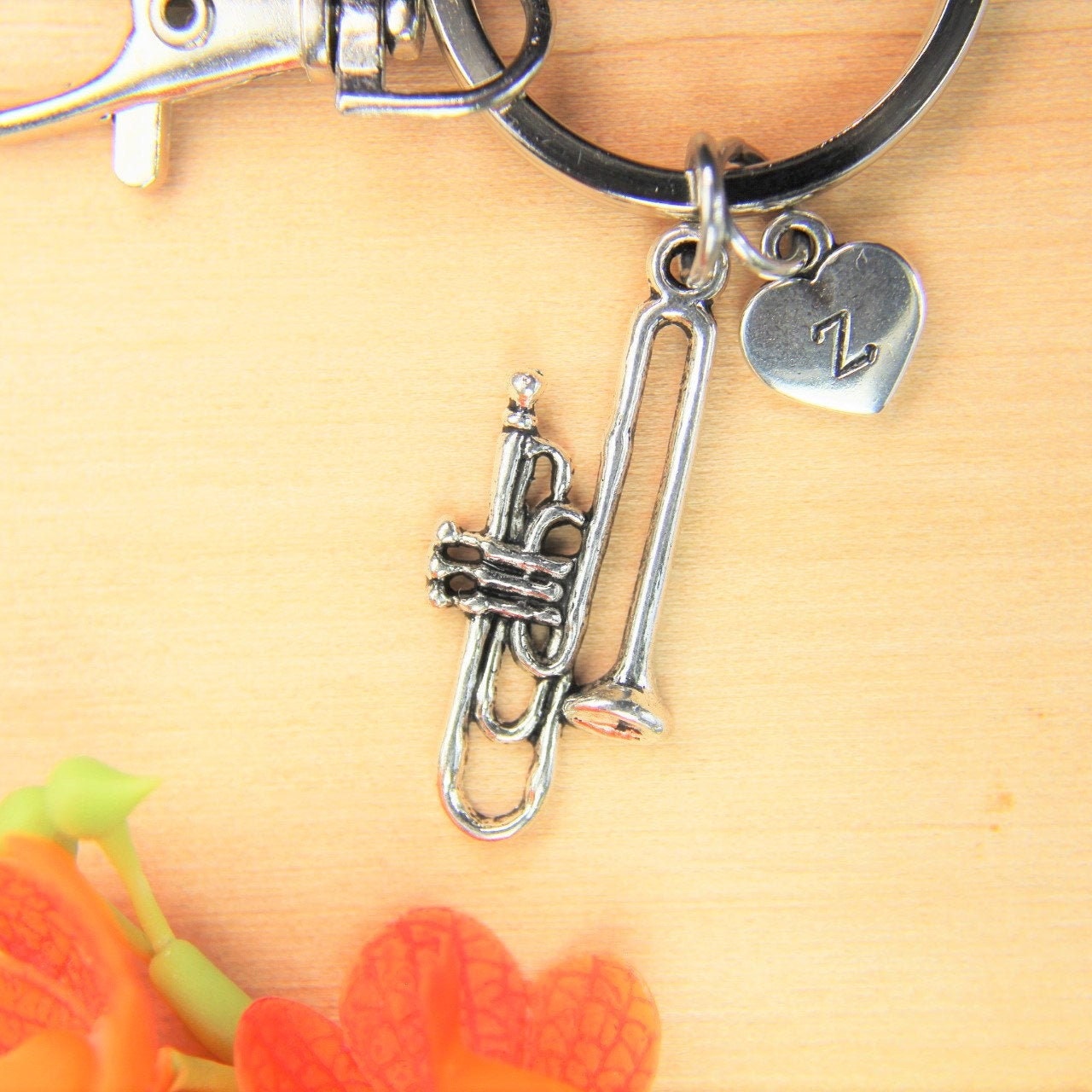 Trombone Charm Silver Trombone Charm Musical Instrument Charm | Etsy