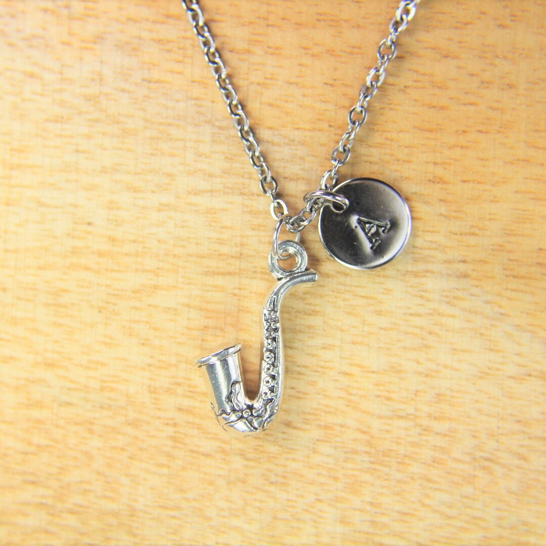 Silver Saxophone Charm Necklace Saxophone Necklace Saxophone Gift Music ...