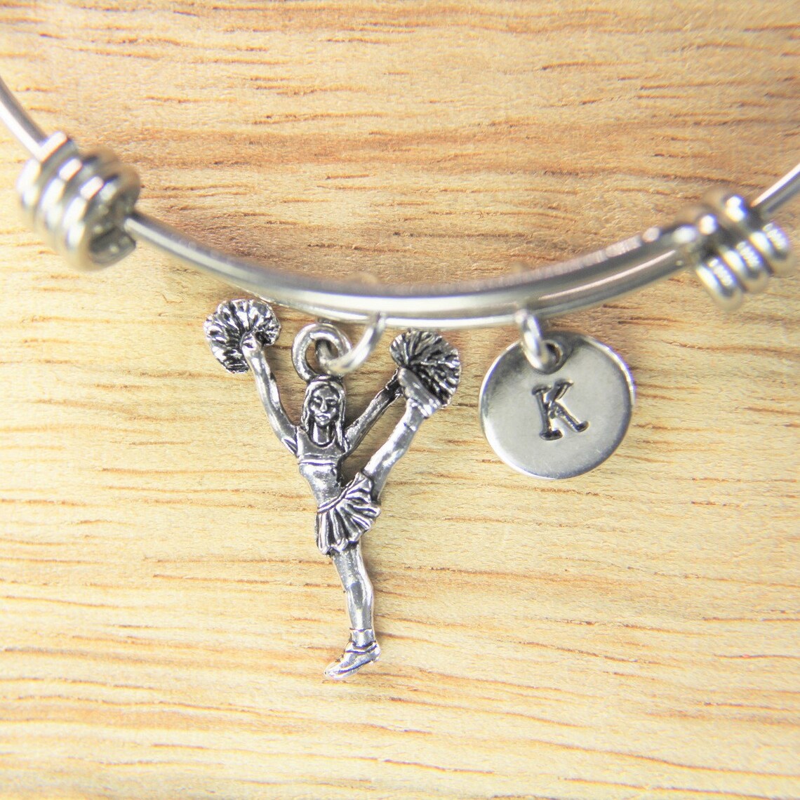 Cheering Charm Bracelet Silver Cheering Charm Bangle Cheering - Etsy