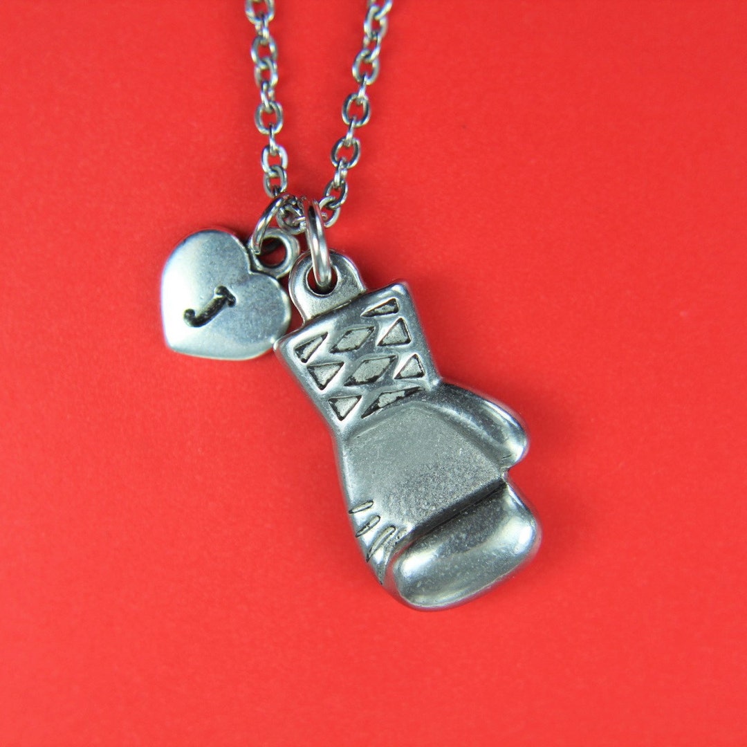 Silver Boxing Gloves Charm Necklace Boxing Gloves Necklace Boxing ...