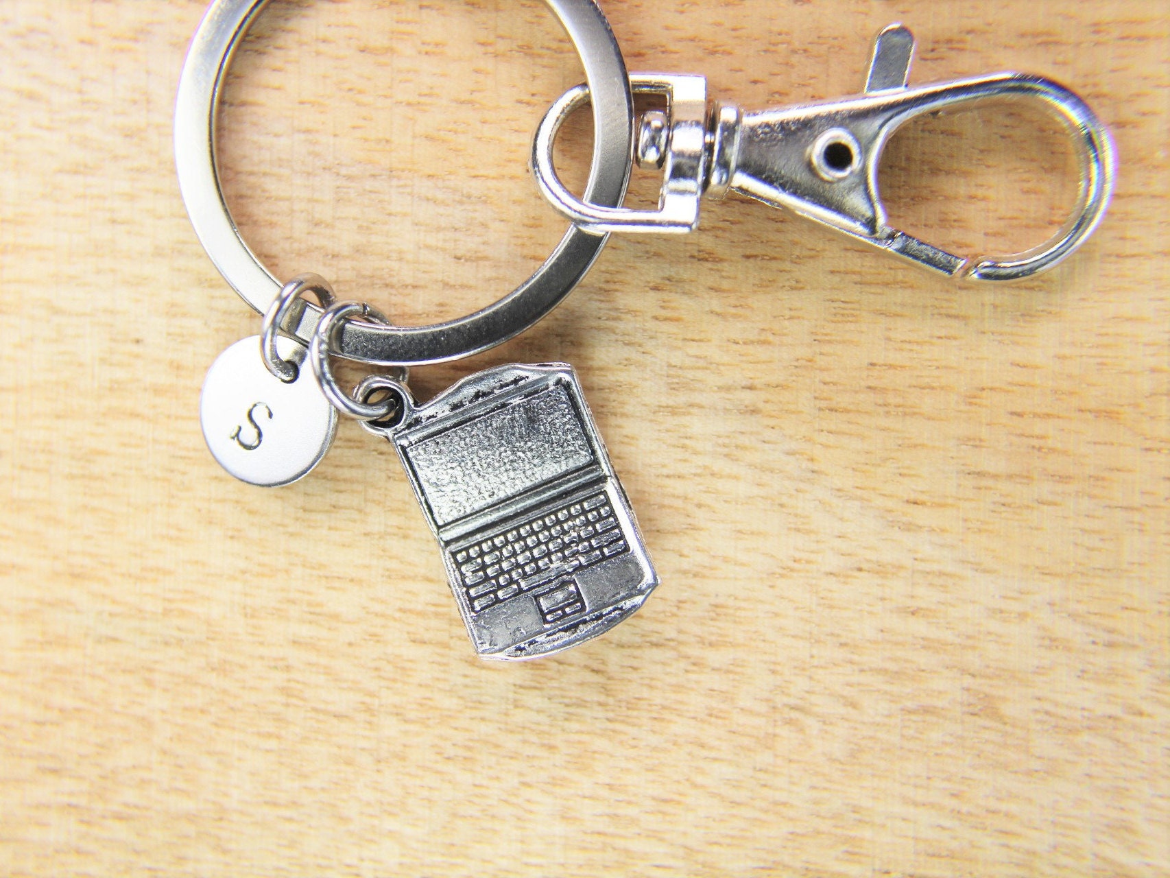Silver Laptop Charm Keychain Laptop Charm Keychain Computer - Etsy.de