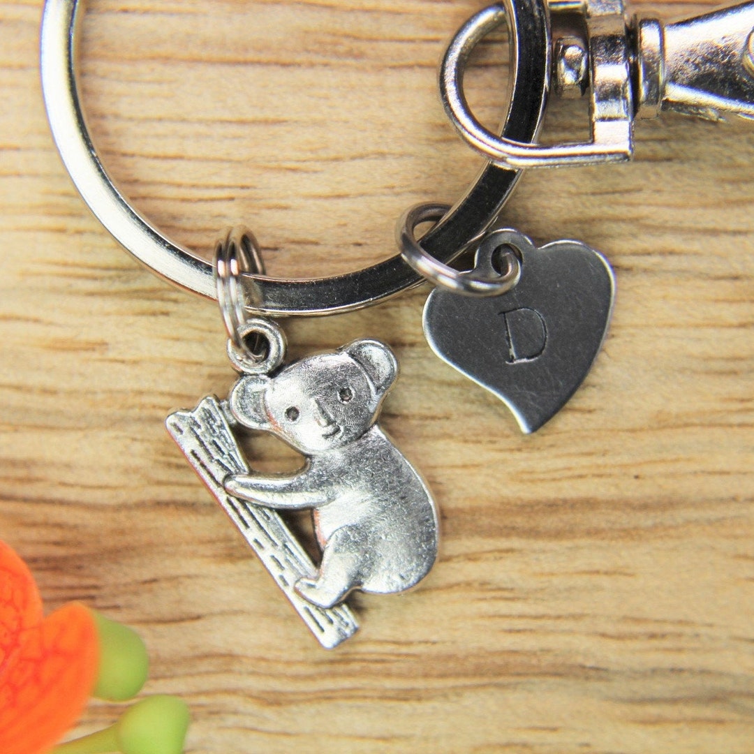 Silver Koala Bear Charm Keycharm Koala Bear Charm Keychain Animal ...
