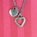 Heart Necklace Silver Heart Charm Necklace Heart Charm Valentine's Day ...
