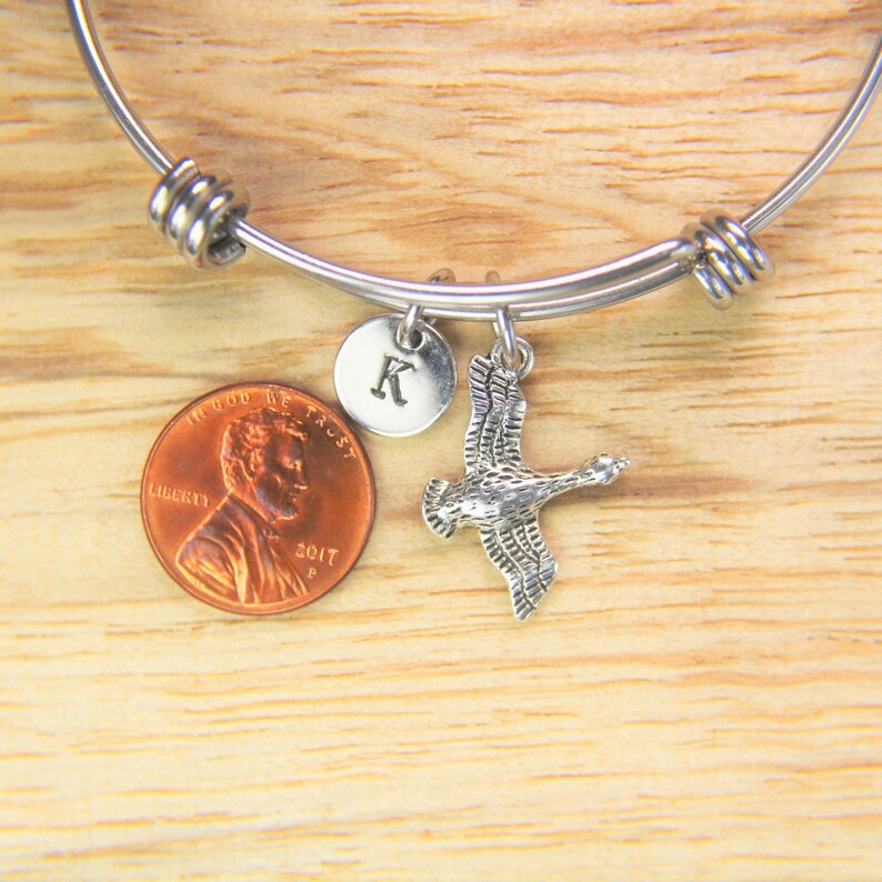 Silver Goose Charm Bracelet Flying Bird Charm Bangle Duck Charm Bird ...