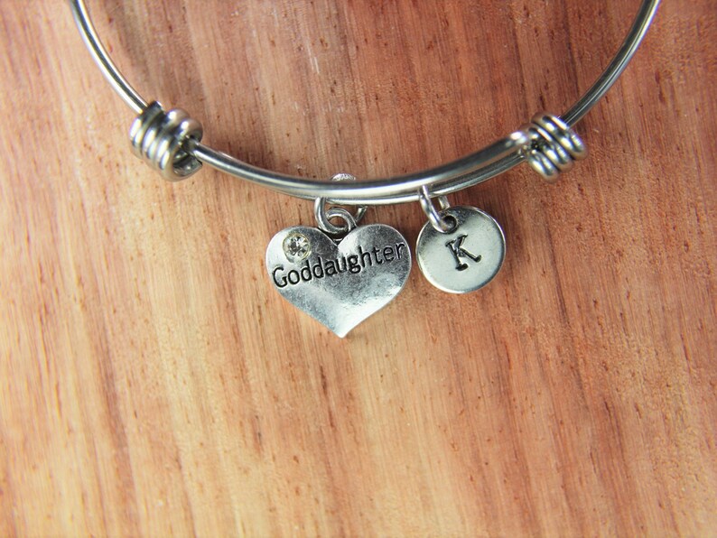 Goddaughter Bracelet Silver Goddaugther Charm Bangle Daughter Jewelry ...