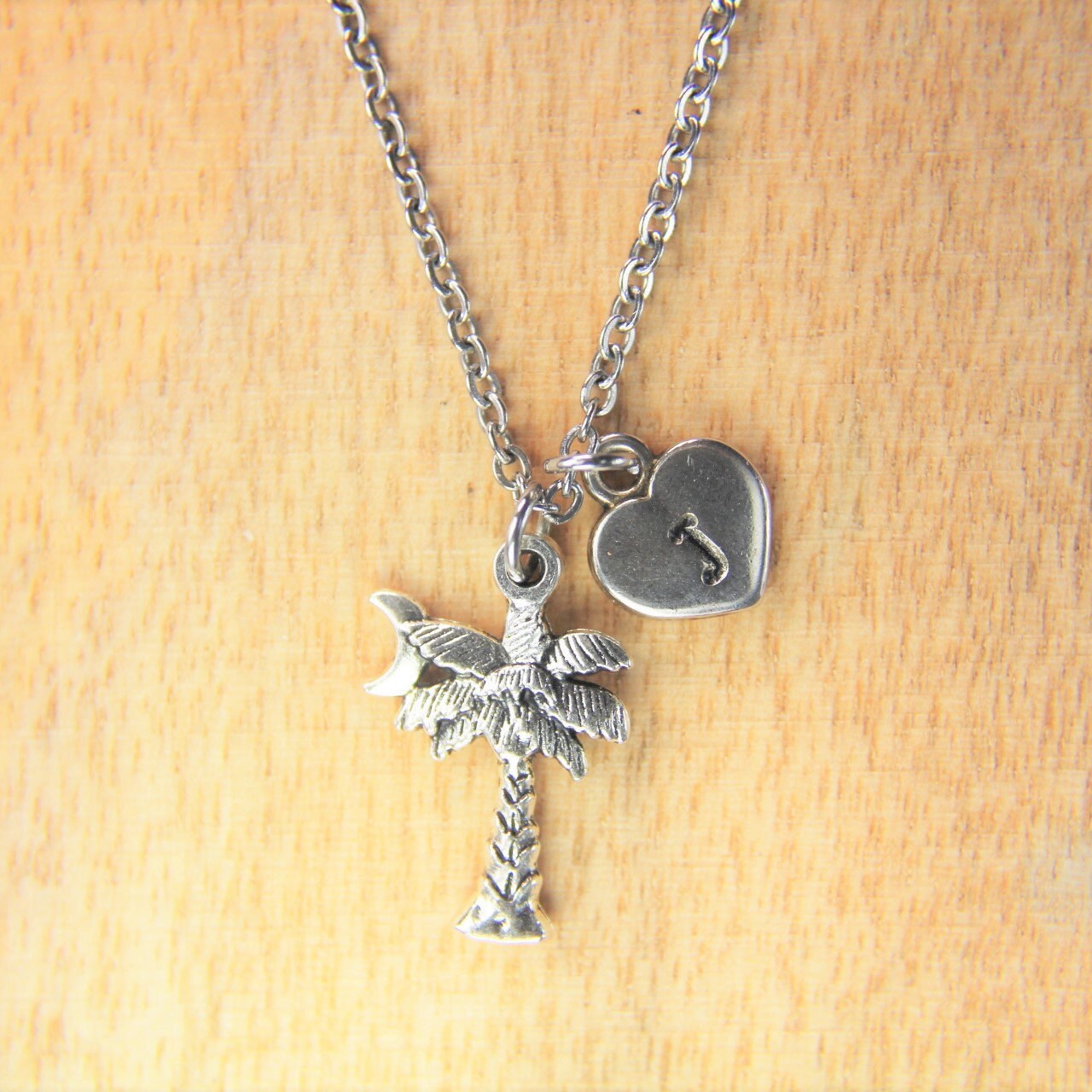 Silver Palm Tree Charm Necklace Palmetto Palm Tree With - Etsy