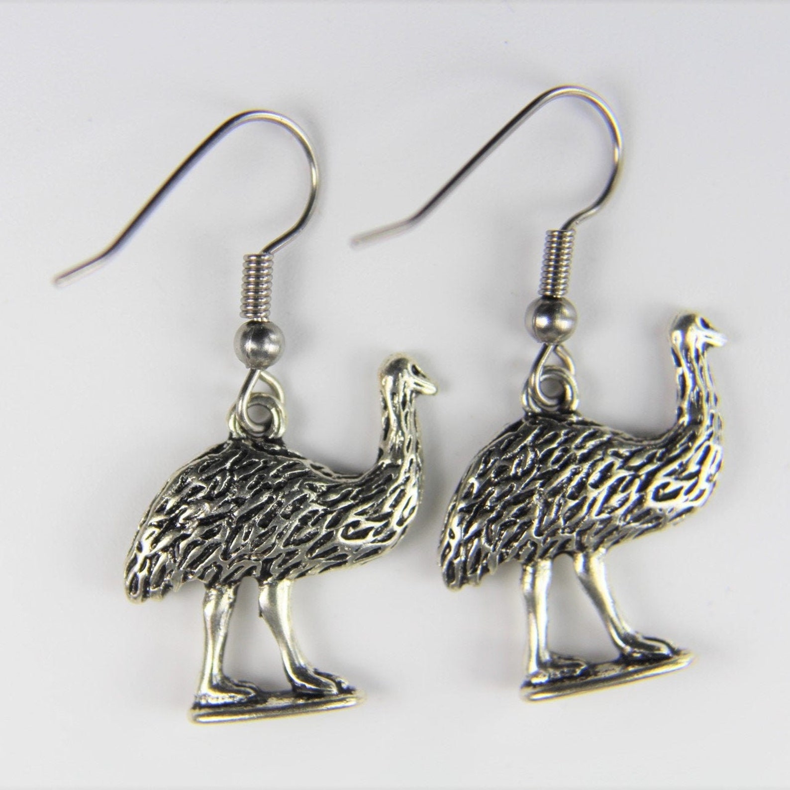 Silver Ostrich Earrings Animal Gift Ostrich Charm Ostrich | Etsy