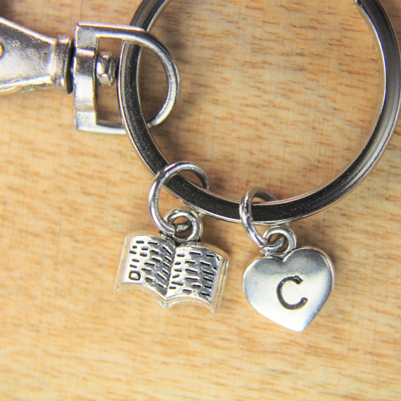 Silver Open Book Charm Keychain Open Book Charm Keychain | Etsy