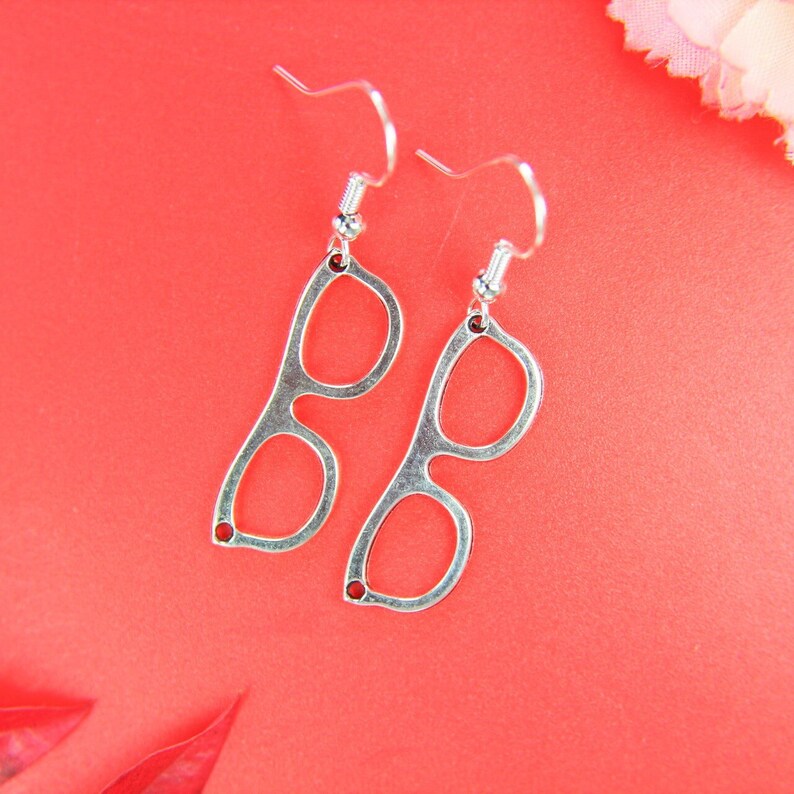 Glasses Earrings Silver Eye Doctor Earrings Reading Glasses Gift ...