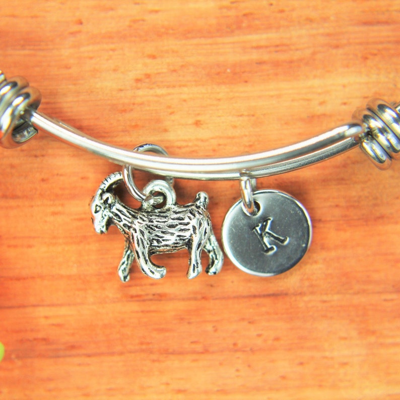Silver Goat Charm Bracelet Goat Charm Bangle Goat Charm Goat - Etsy