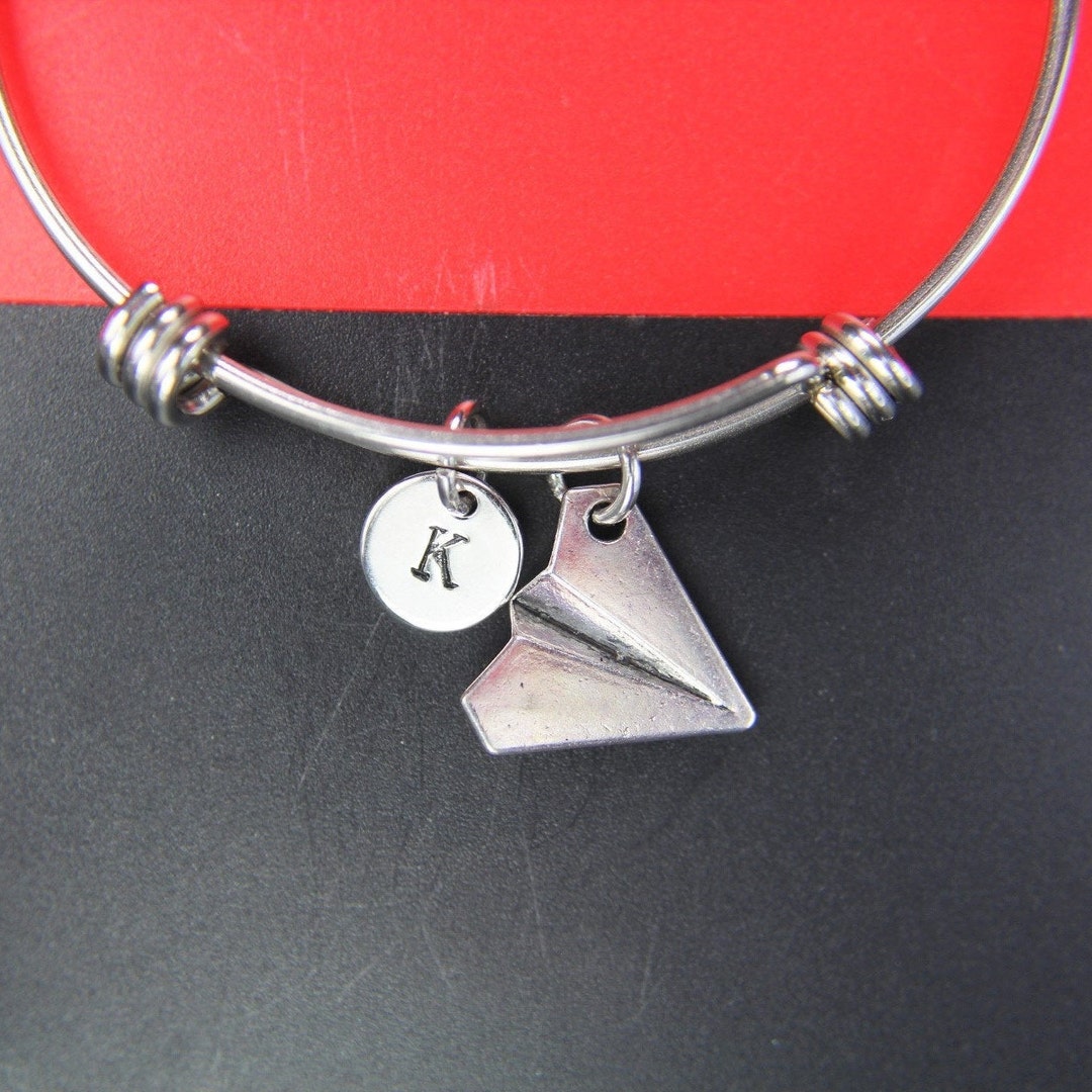 Paper Plane Bracelet Paper Plane Charm Bangle Paper Plane Gift Paper ...