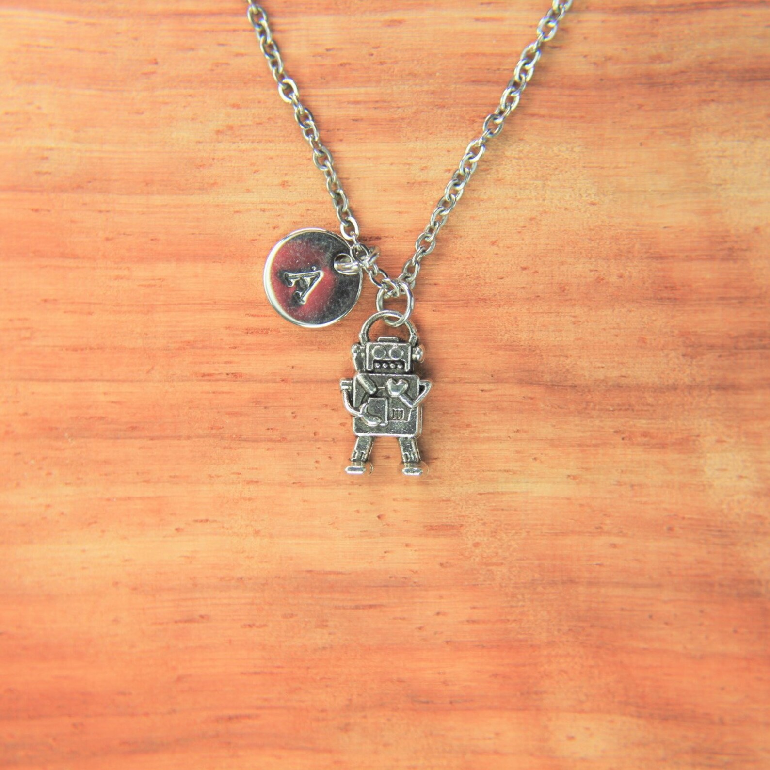 Silver Engineer Charm Necklace Robot Charm Engineer Necklace - Etsy