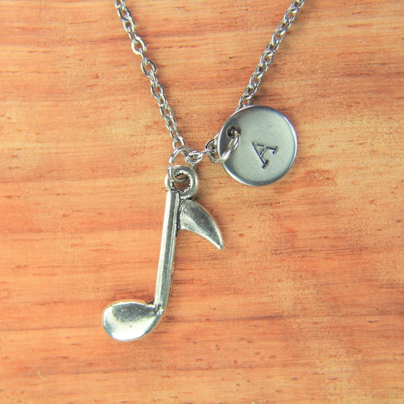 Music Note Necklace - Etsy