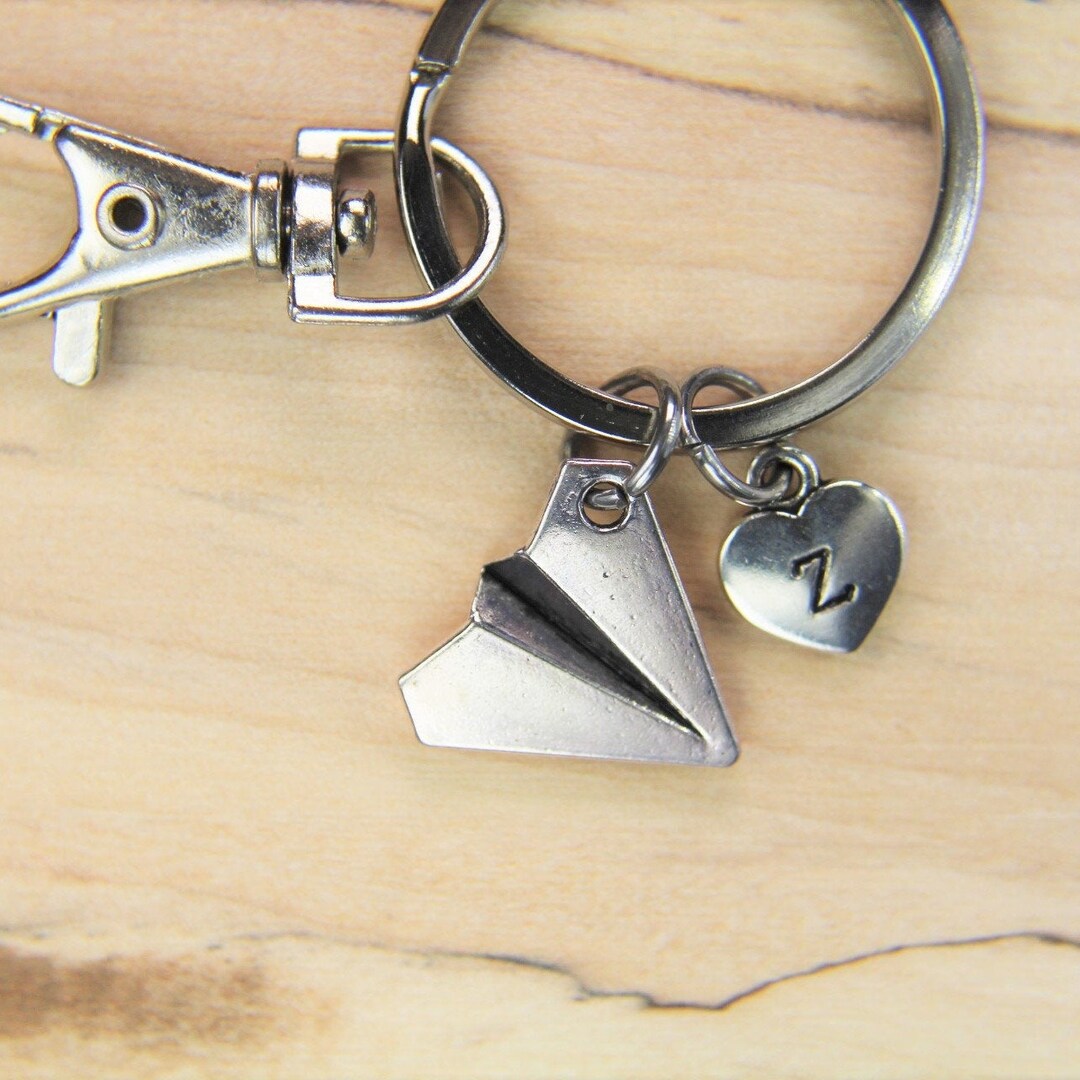 Best Christmas Gift Silver Paper Plane Charm Keychain Paper Plane ...