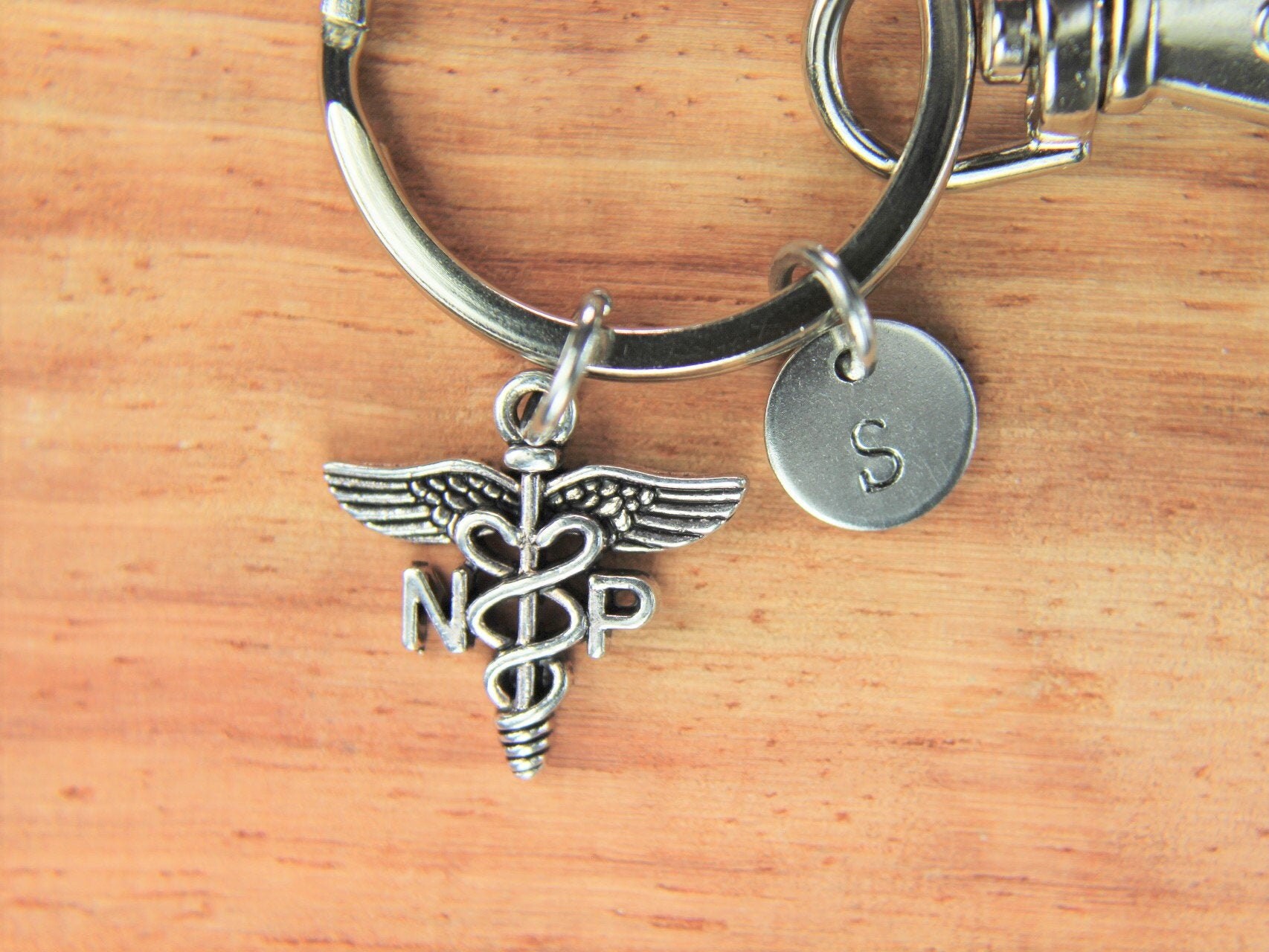 NP Caduceus Charm Keychain Caduceus Charm Keychain NP Gift | Etsy