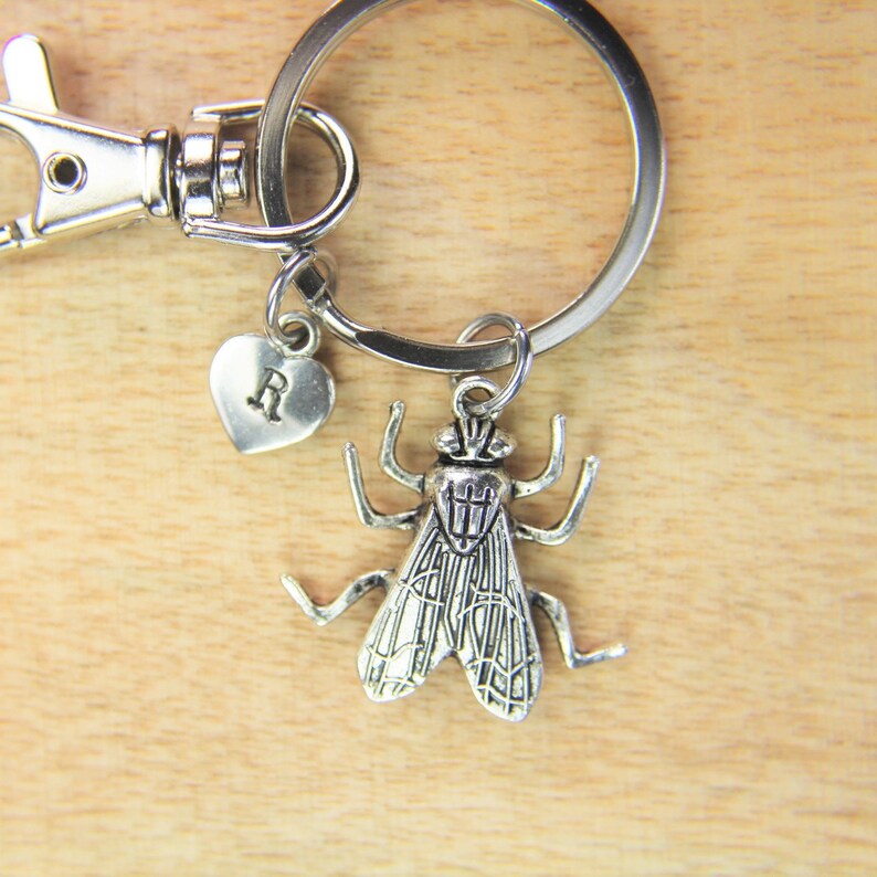 Flying Charm Silver Fly Charm Keychain Insect Charm Birthday - Etsy