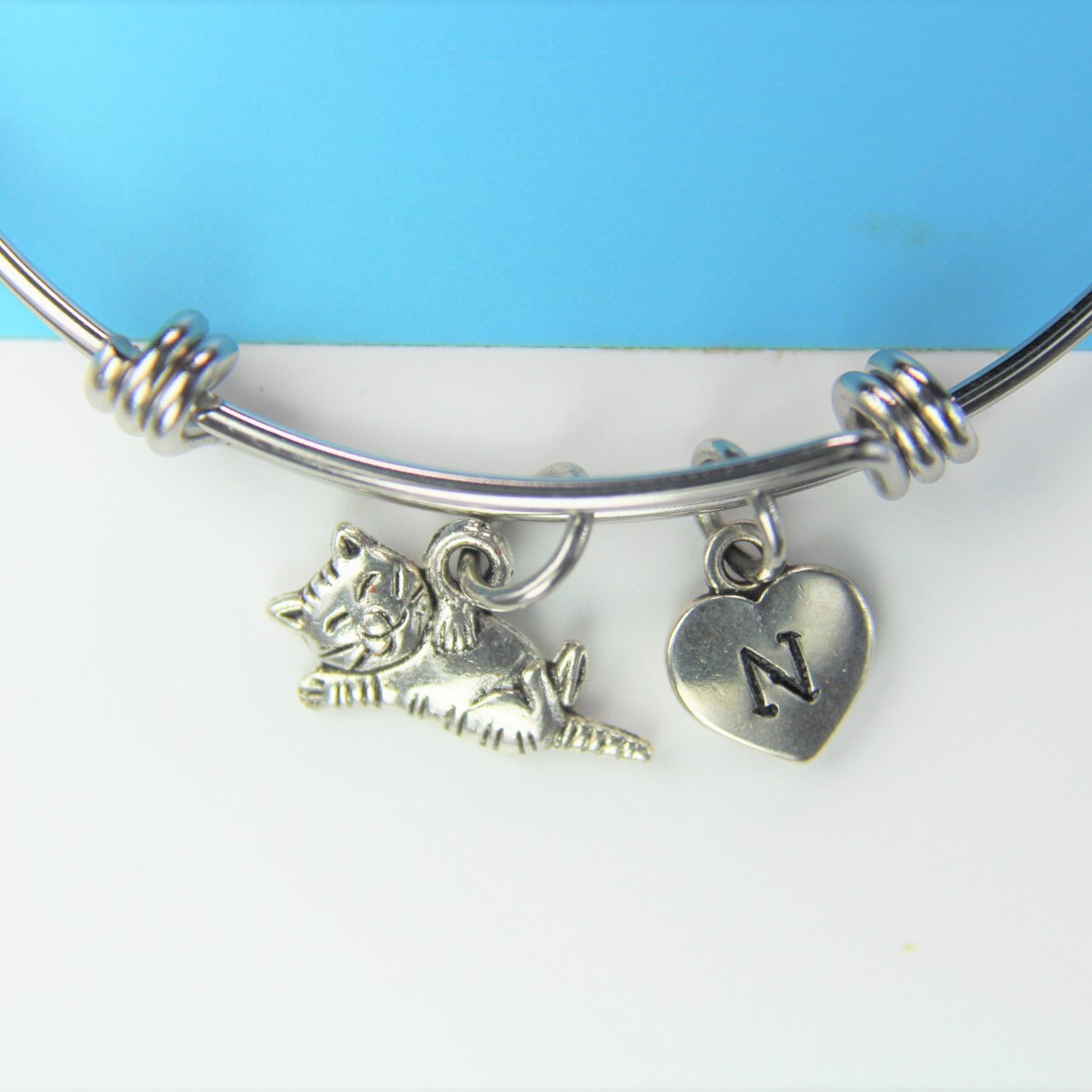 Best Christmas Gift Cat Bracelet Cat Bangle Cute Cat Charm Cat - Etsy ...
