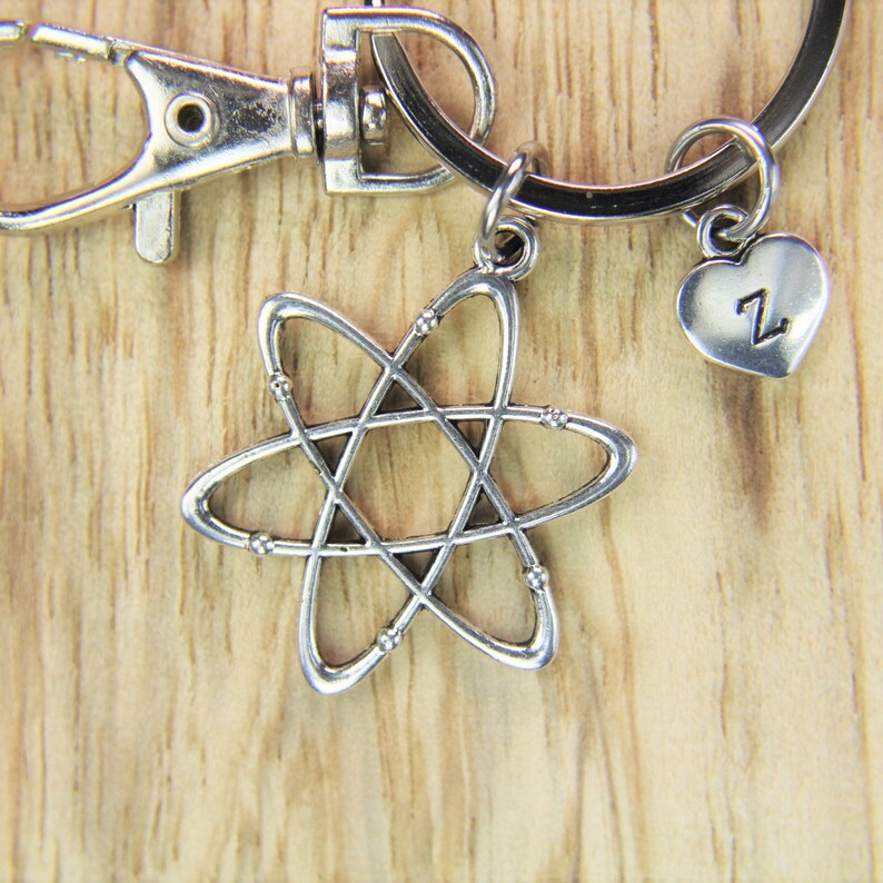 Silver Atom Charm Keyring Science Teacher Gift Atomic Symbol Gift ...