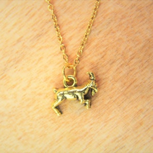 Gold Plated Goat Necklace Goat Charm Birthday Gift Holiday Gift Gold ...