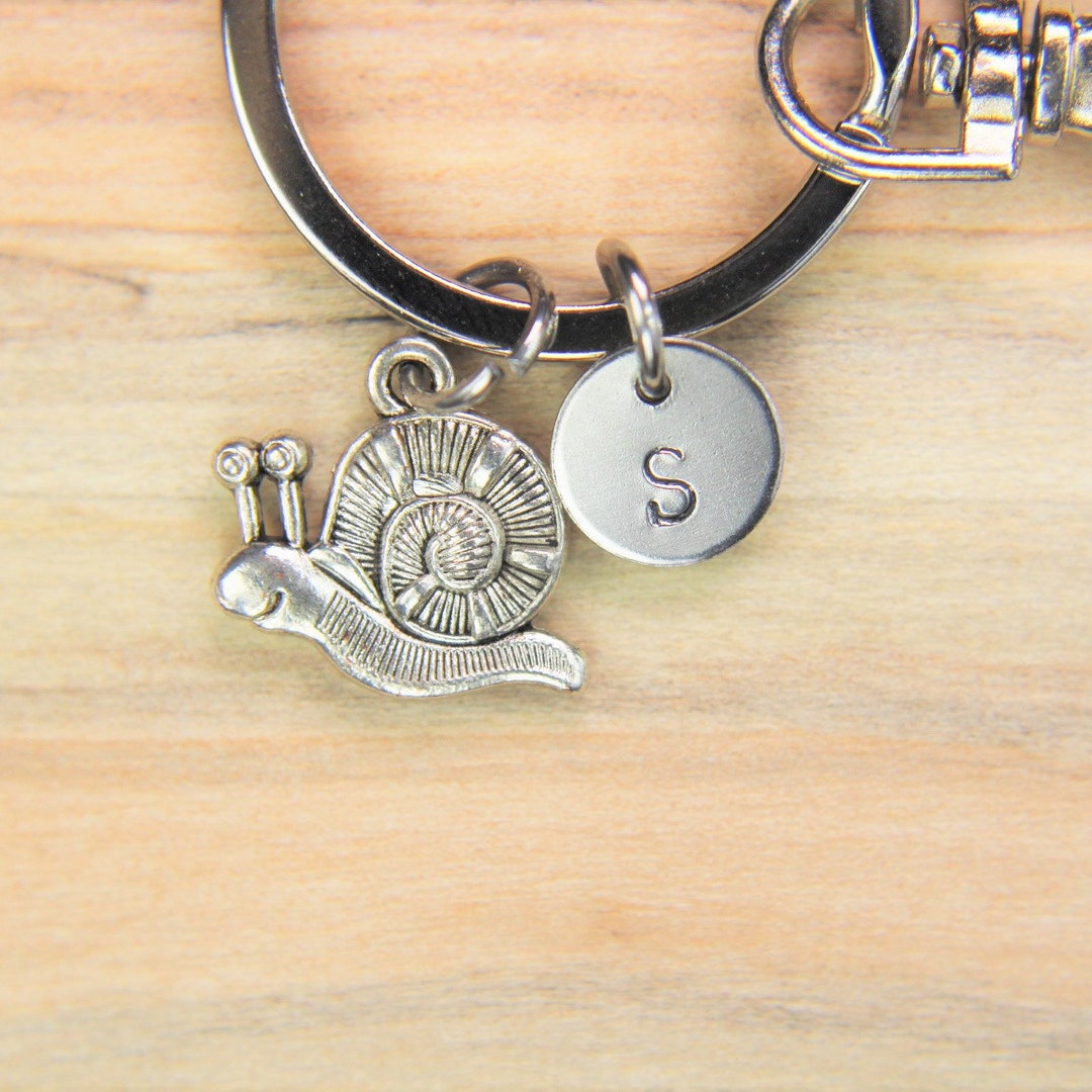 Silver Snail Charm Keychain Snail Charm Holiday Gift Mon Gift Christmas ...