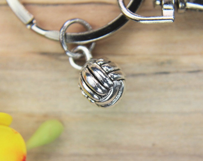 Volleyball Charm Keychain, Personalized Volleyball Key Chain ...