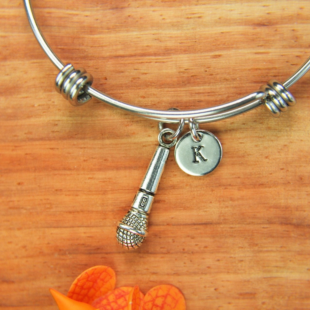 Microphone Bracelet Silver Microphone Charm Bracelet | Etsy