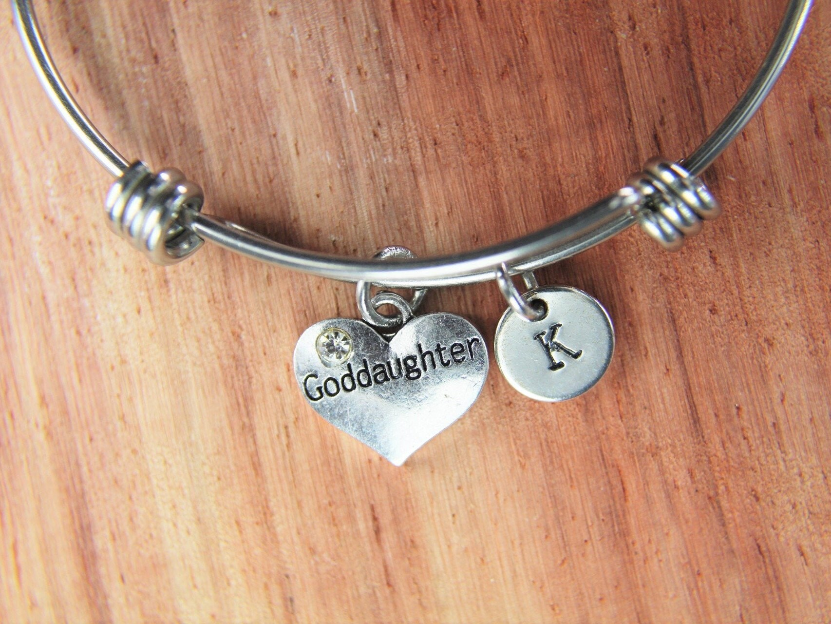 Goddaughter Bracelet Silver Goddaugther Charm Bangle Daughter Jewelry ...
