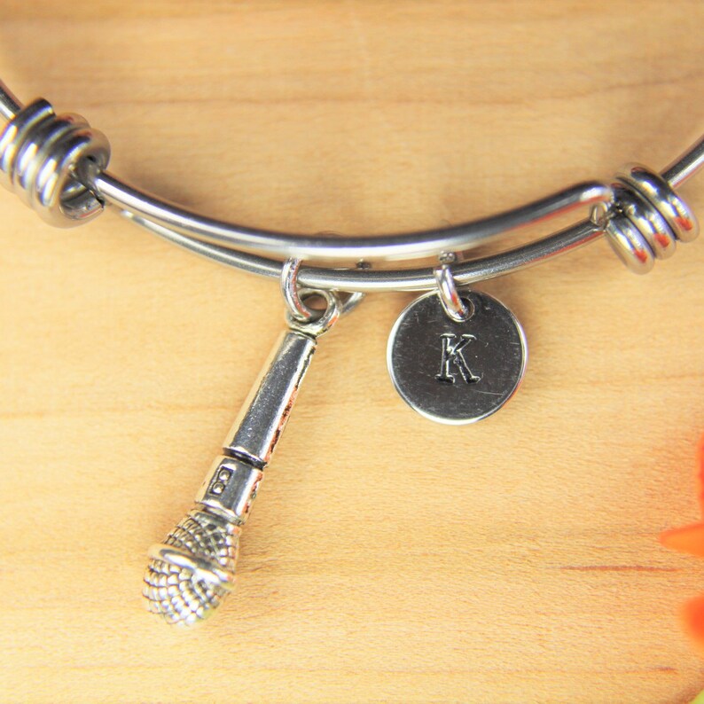 Microphone Bracelet Silver Microphone Charm Bracelet | Etsy