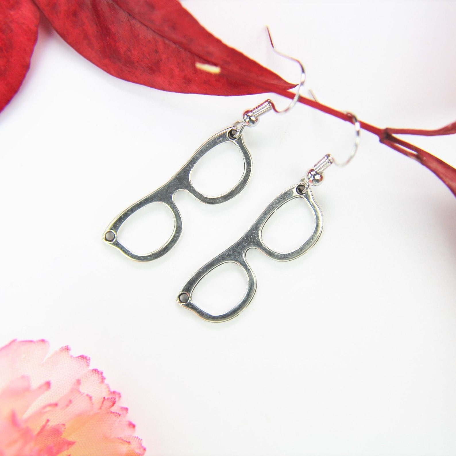 Glasses Earrings Silver Eye Doctor Earrings Reading Glasses Gift ...