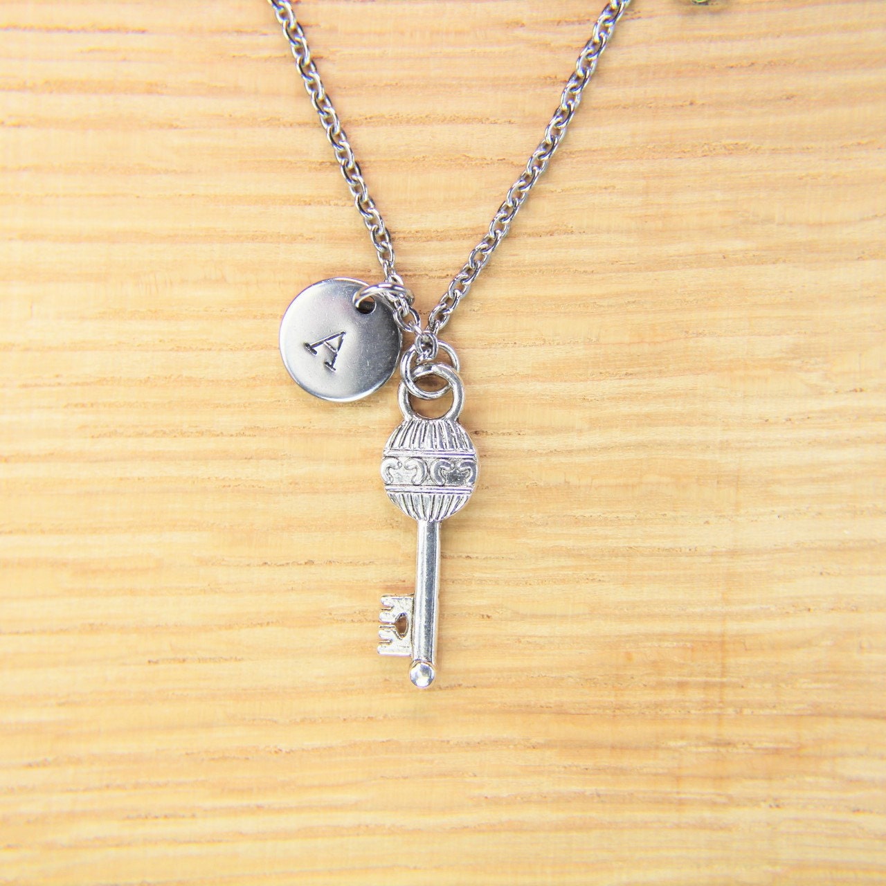 Skeleton Key Chain Silver Skeleton Key Charm Necklace Skeleton - Etsy