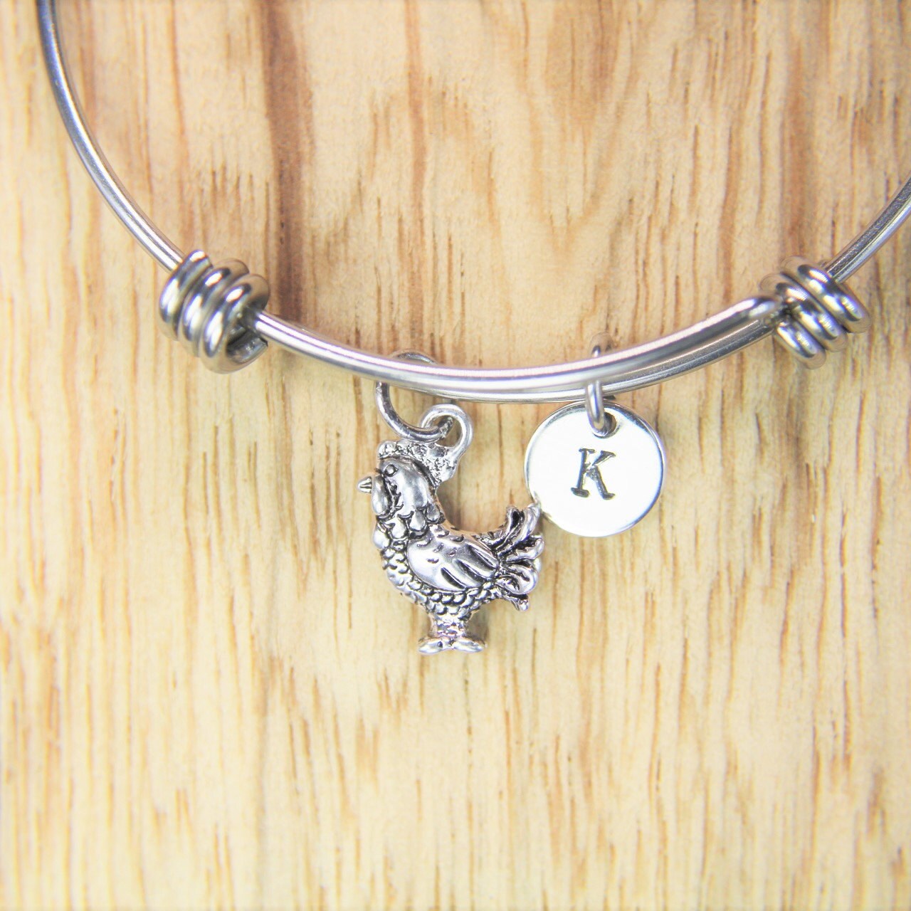 Chicken Bracelet Silver Chicken Charm Bangle Chicken Charm Hen - Etsy Nederland