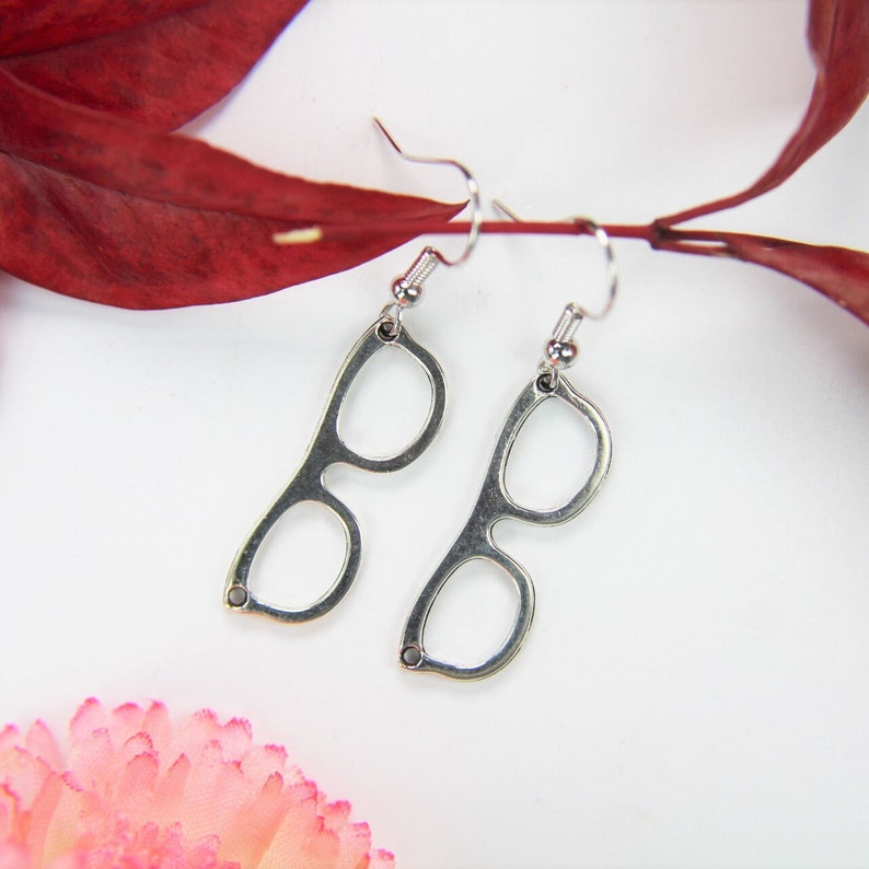 Glasses Earrings Silver Eye Doctor Earrings Reading Glasses Gift ...