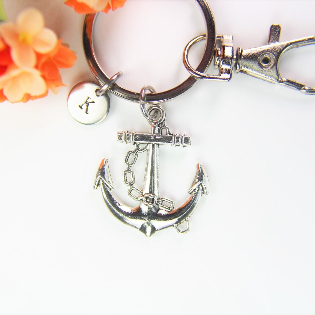Best Christmas Gift Anchor Keyring Silver Anchor Charm Keychain ...