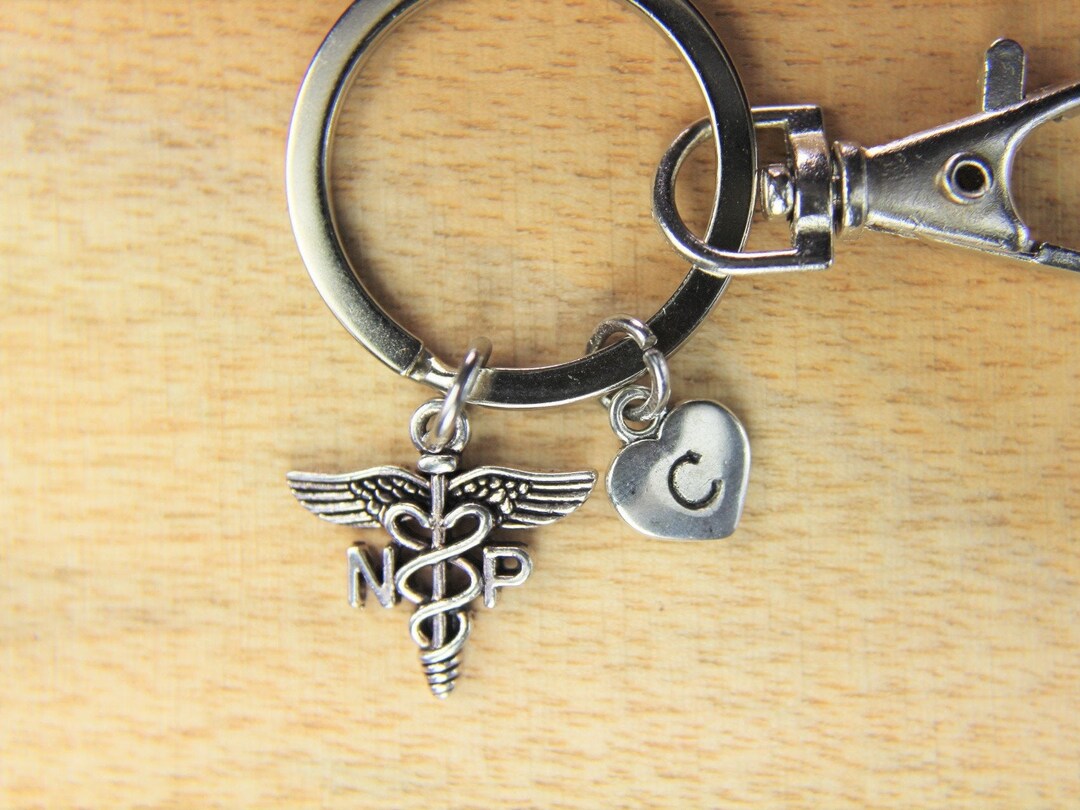 NP Caduceus Charm Keychain Caduceus Keyrings NP Gift Nurse Gift Medical ...