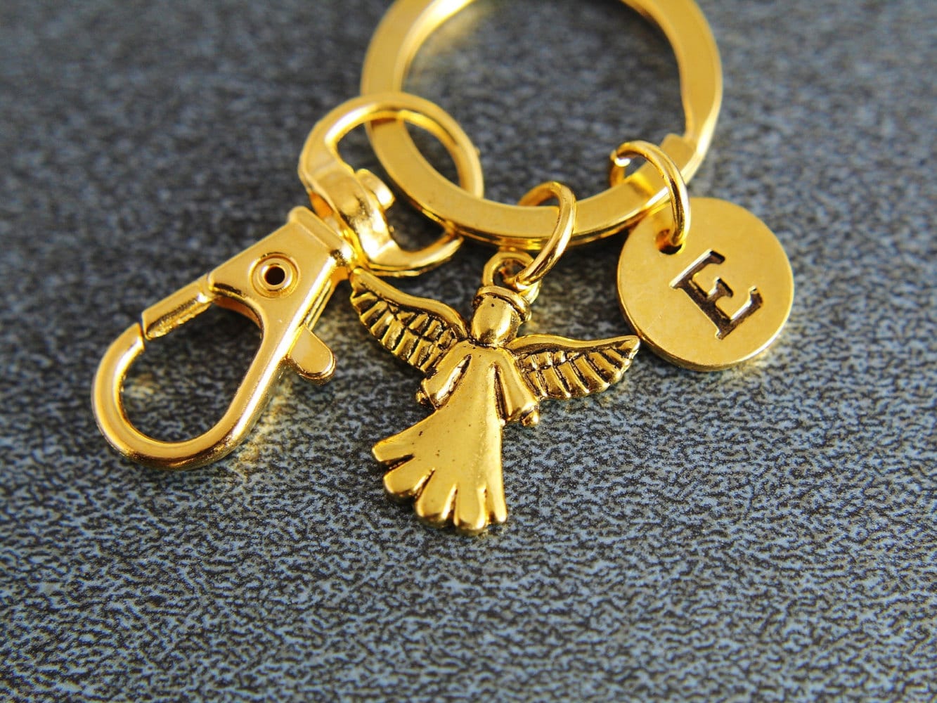 Gold Angel Charm Keychains Angel Keychain Angel Charms | Etsy