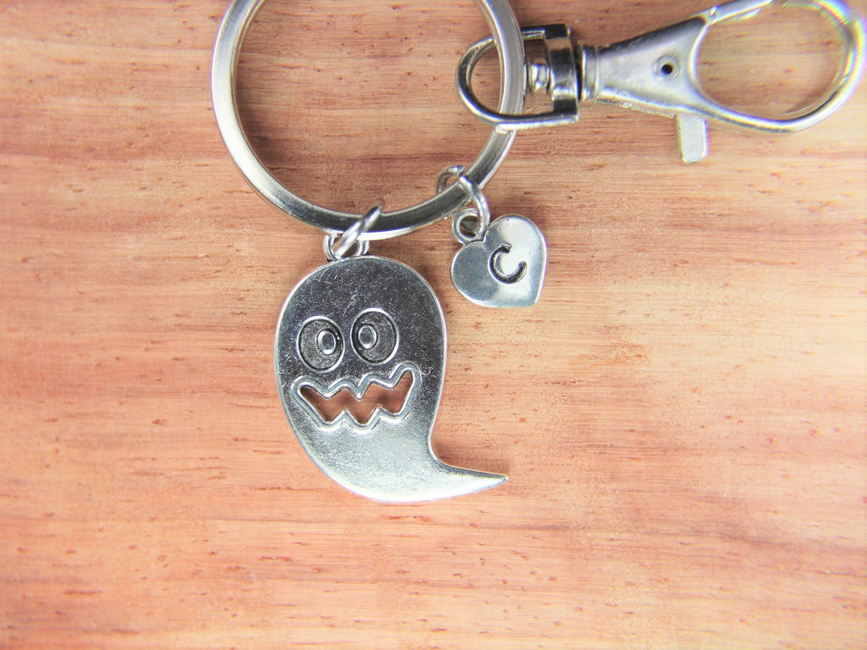 Ghost Keychain Ghost Pendant Silver Ghost Charm Halloween - Etsy