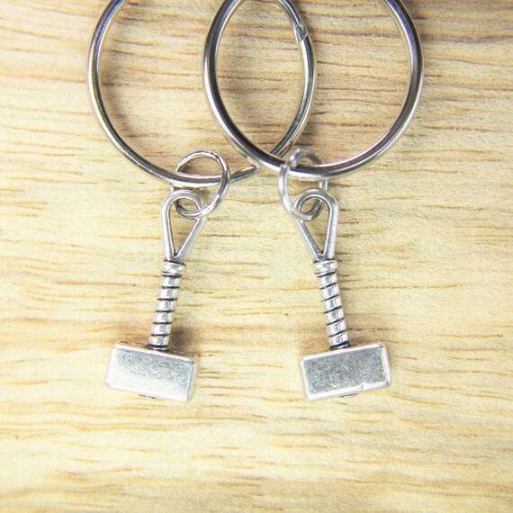 Set of 2 Silve Hammer Charm Keychain Hammer Keychain Hammer | Etsy
