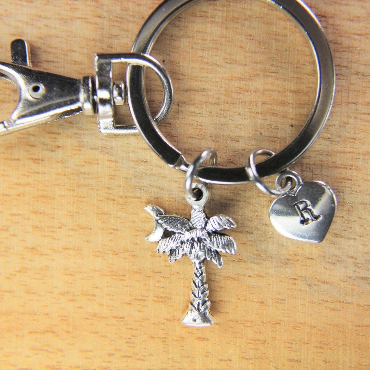 Palm Tree Keychain Palmetto Palm Tree With Crescent Moon - Etsy